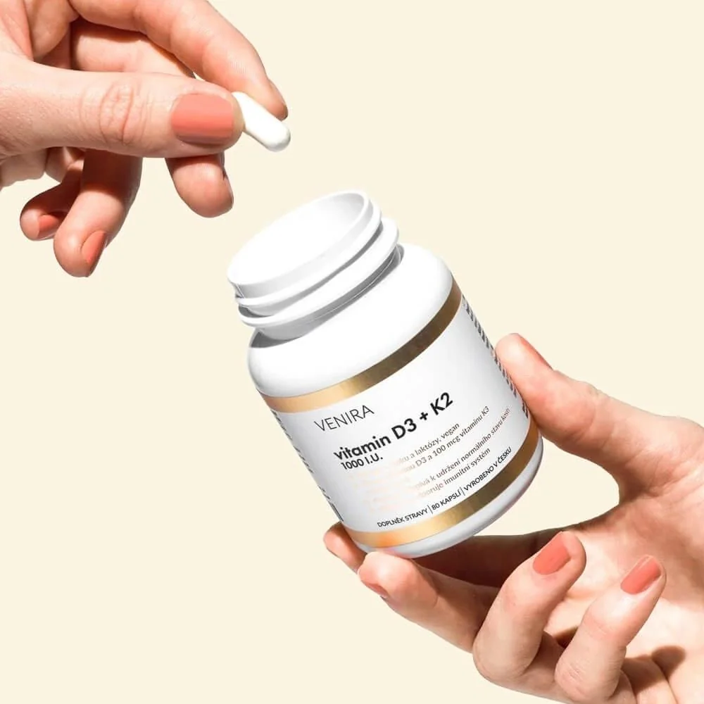 Venira Vitamin D3 + K2 1000 I.U. 80 kapslí | Dr. Max Lékárna