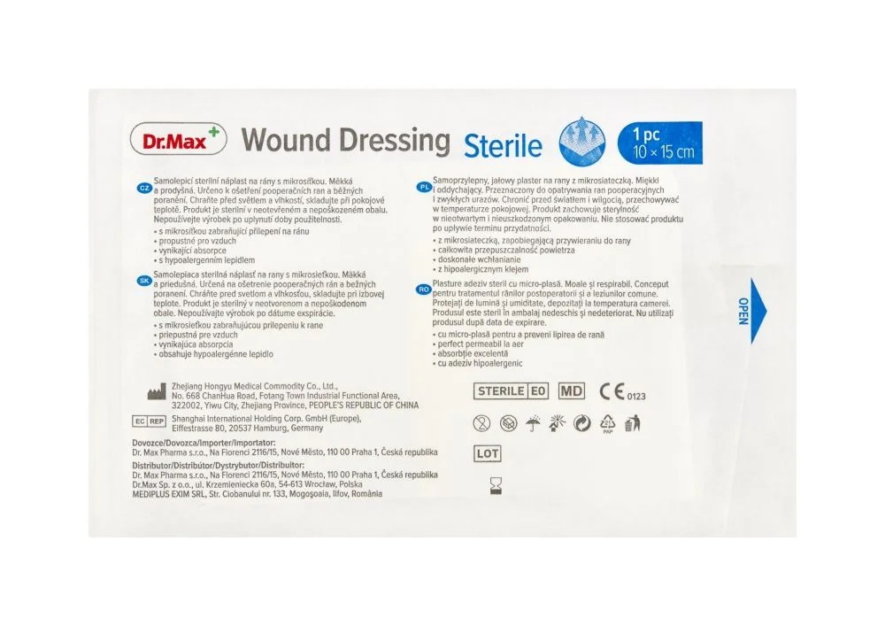 Dr. Max Wound Dressing Sterile 10x15 cm sterilní náplast 1 ks | Dr. Max ...